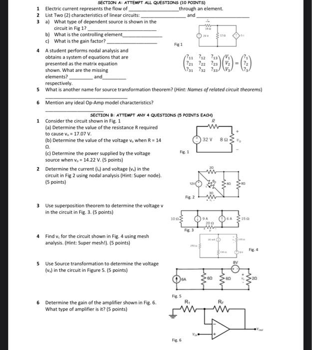 Solved 1 Electric current represents the flow of through an | Chegg.com