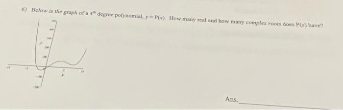 Solved 6) Below is the graph of a 4th degree polynomial, | Chegg.com