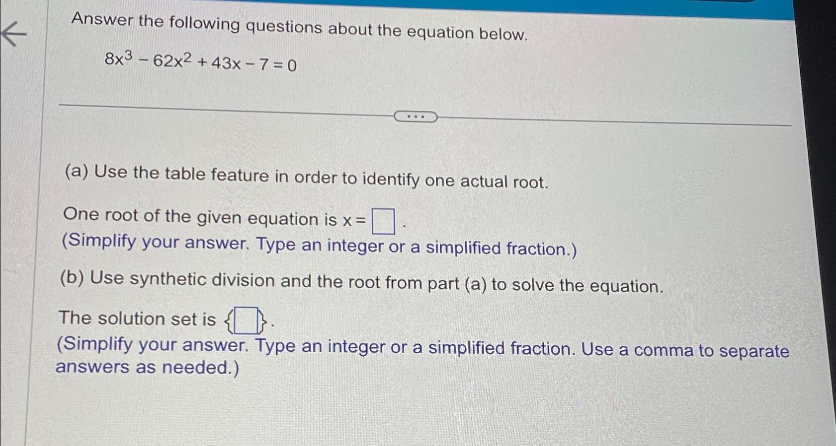 Solved Answer the following questions about the equation | Chegg.com