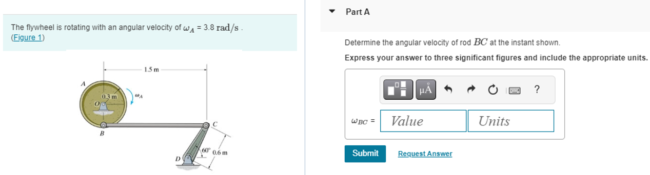 Solved The flywheel is rotating with an angular velocity of | Chegg.com
