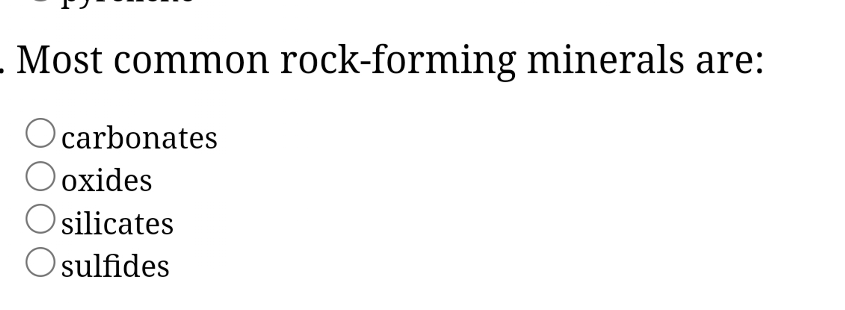 Solved Most common rock-forming minerals | Chegg.com