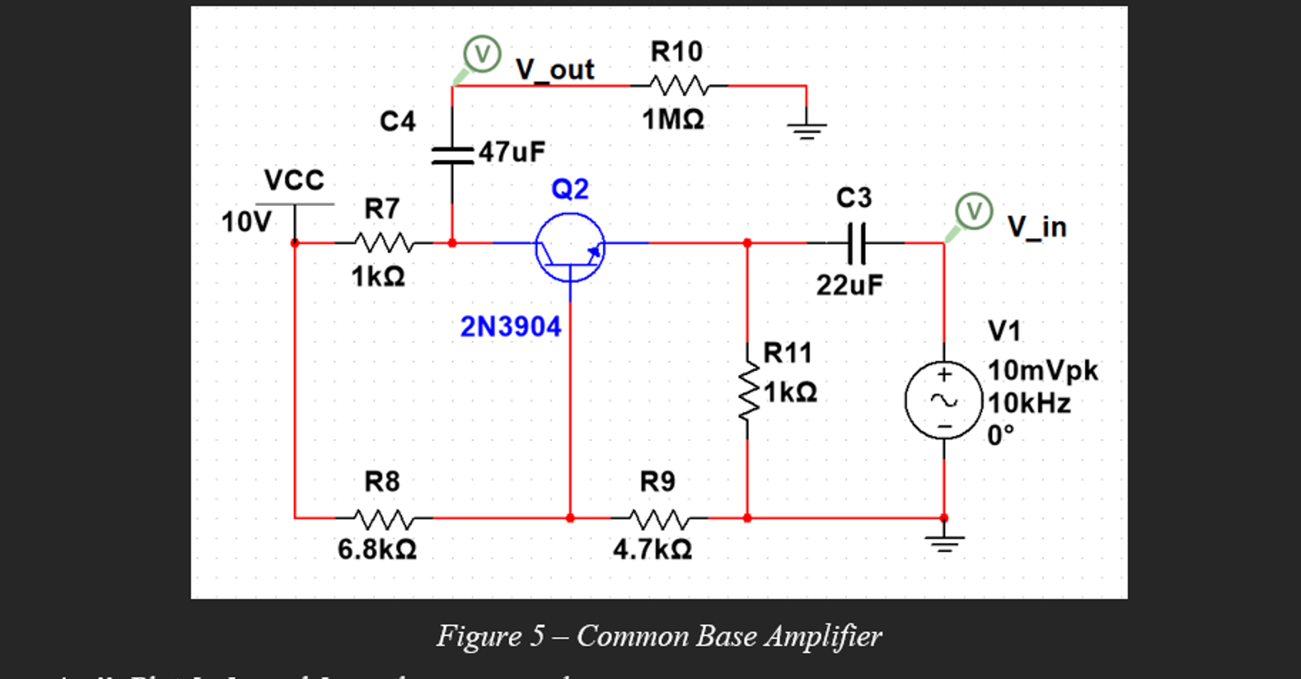 Experiment 4 - ﻿Common Base AmplifierFigure 5 - | Chegg.com