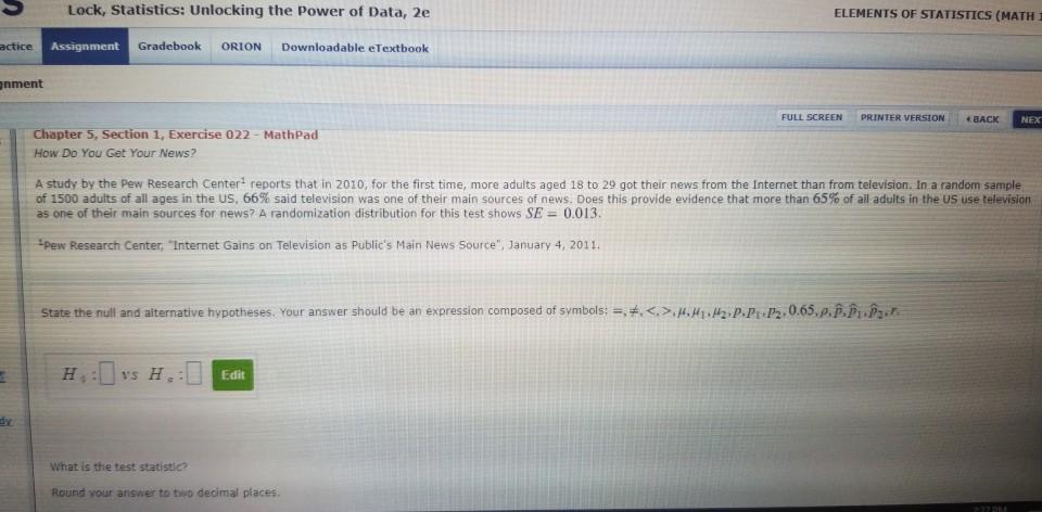 Solved Lock, Statistics: Unlocking the Power of Data, 2e | Chegg.com