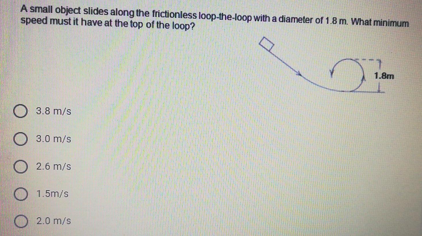 Solved A small object slides along the frictionless | Chegg.com