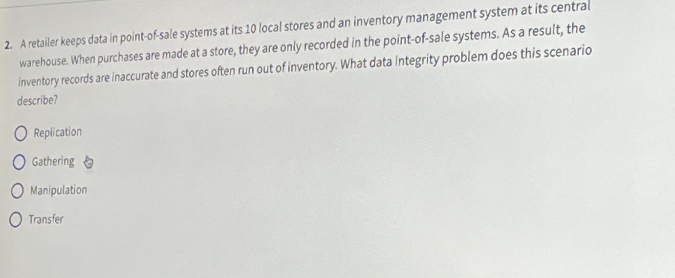 A retailer keeps data in point-of-sale systems at its | Chegg.com