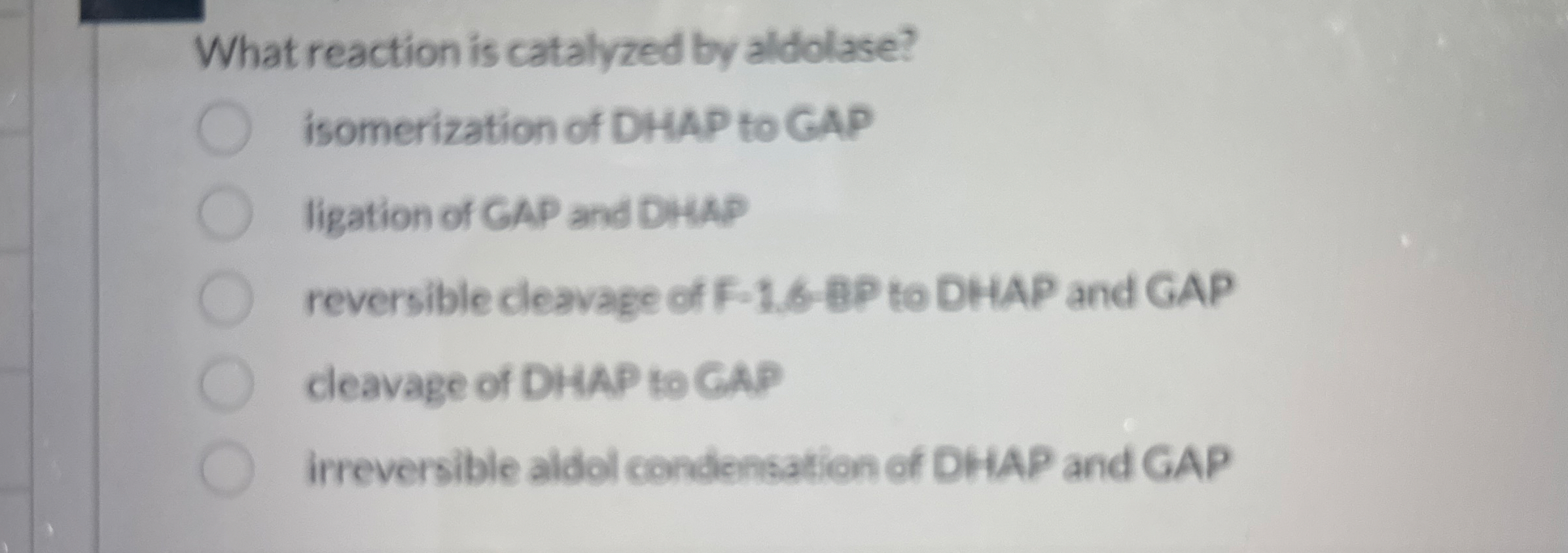 Solved What reaction is catalyzed by aldolase?isomerization | Chegg.com