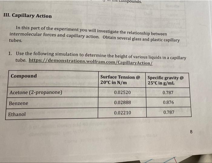 Solved Simulation: Compound Radius of capillary tube (mm) | Chegg.com