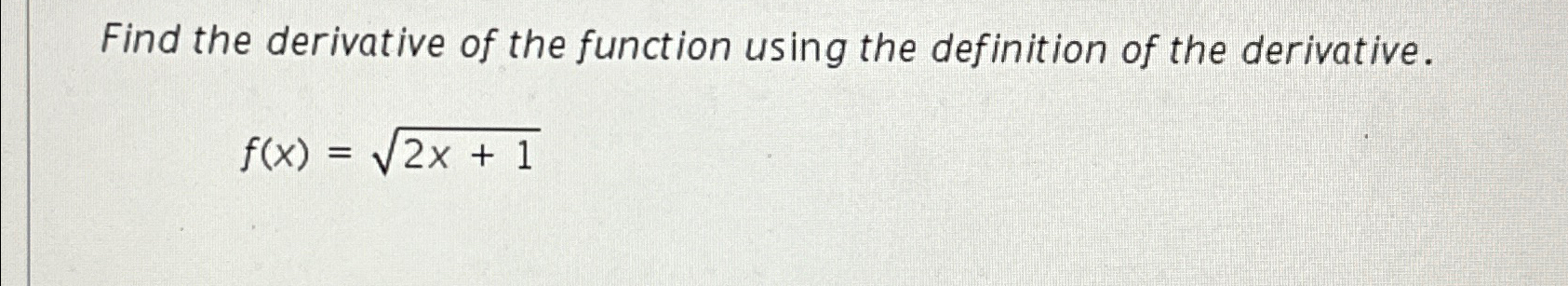 Solved Find the derivative of the function using the | Chegg.com