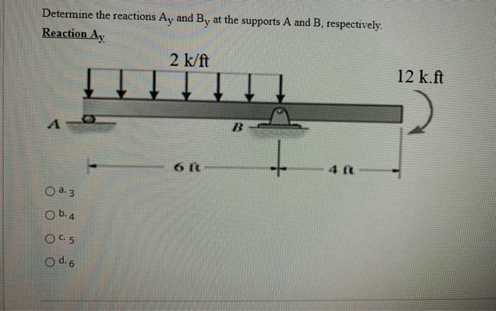 Solved Determine The Reactions Ay And By At The Supports A