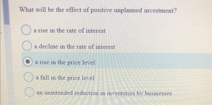 Solved What will be the effect of positive unplanned | Chegg.com