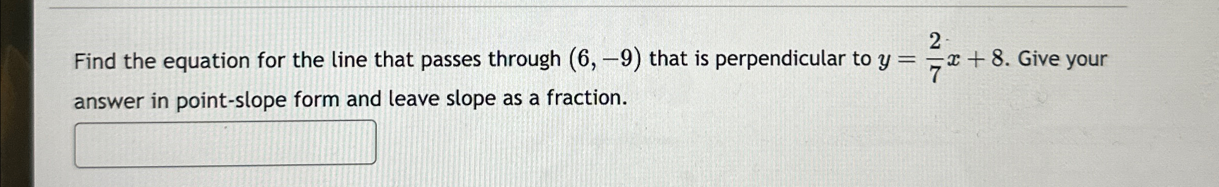 Solved Find the equation for the line that passes through | Chegg.com