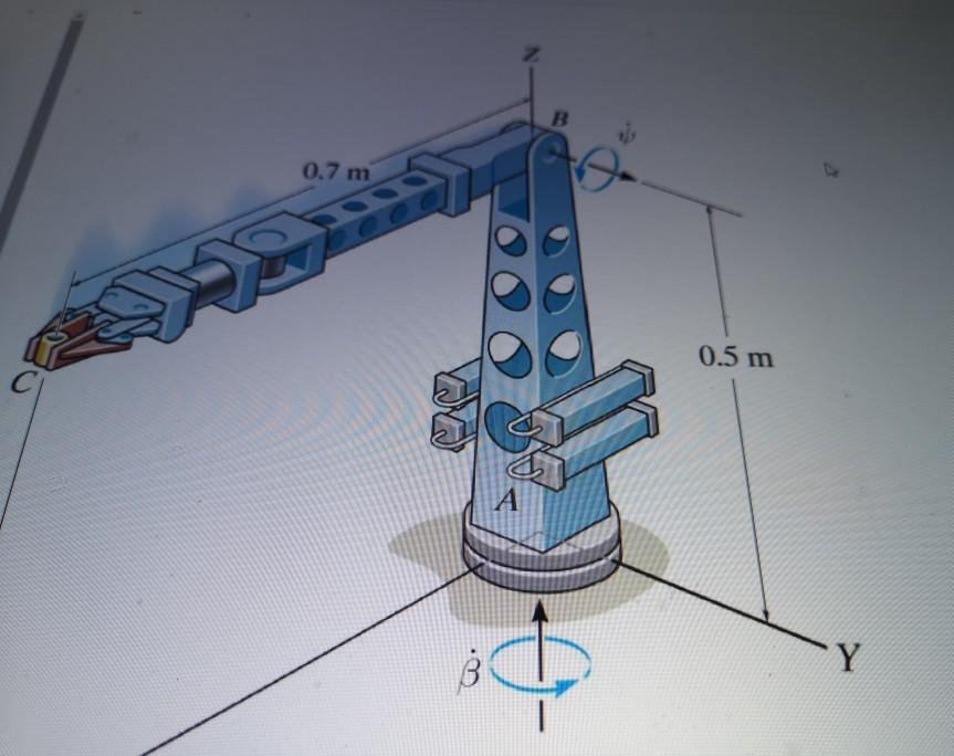 Solved The proximal segment of the robot arm rotates about a | Chegg.com