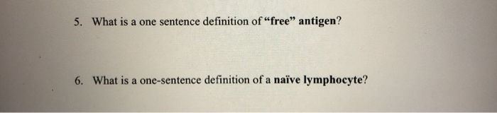 Solved 5. What is a one sentence definition of "free" | Chegg.com