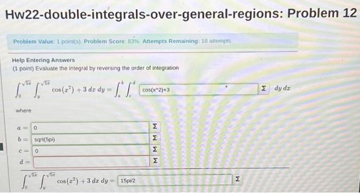 Solved Hw22-double-integrals-over-general-regions: Problem | Chegg.com