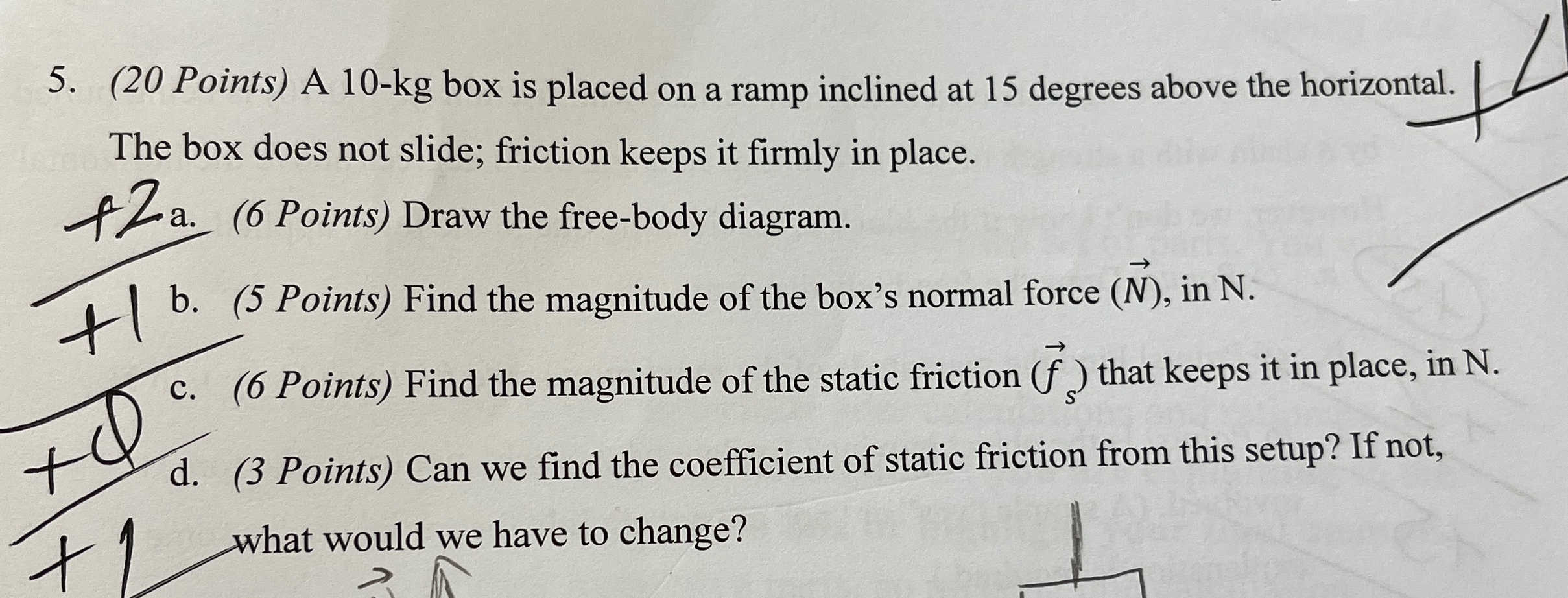 Solved (20 ﻿Points) ﻿A 10-kg ﻿box is placed on a ramp | Chegg.com