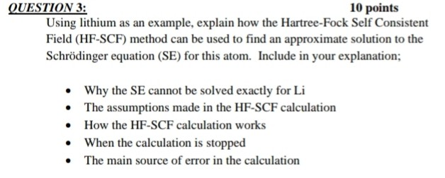 Solved QUESTION 3: 10 points Using lithium as an example, | Chegg.com