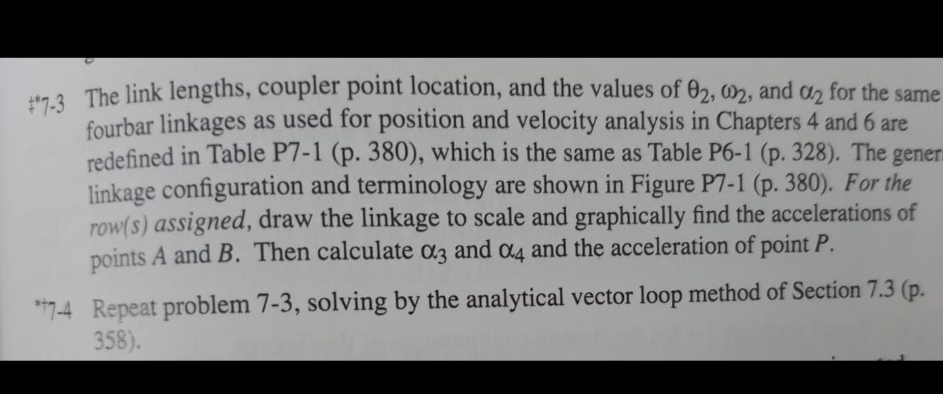 Solved t∗⌉−3 The link lengths, coupler point location, and | Chegg.com