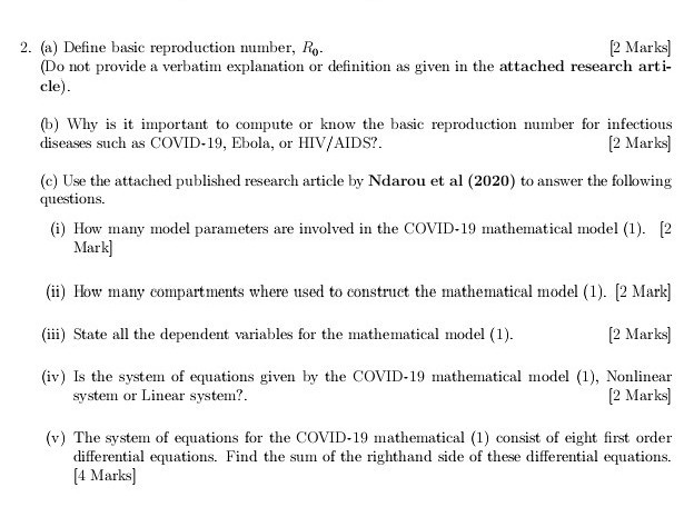 Solved 2. (a) Define basic reproduction number, Ro- (Do not | Chegg.com