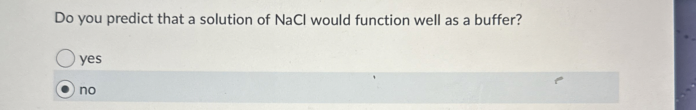 Solved Do you predict that a solution of NaCl would function | Chegg.com