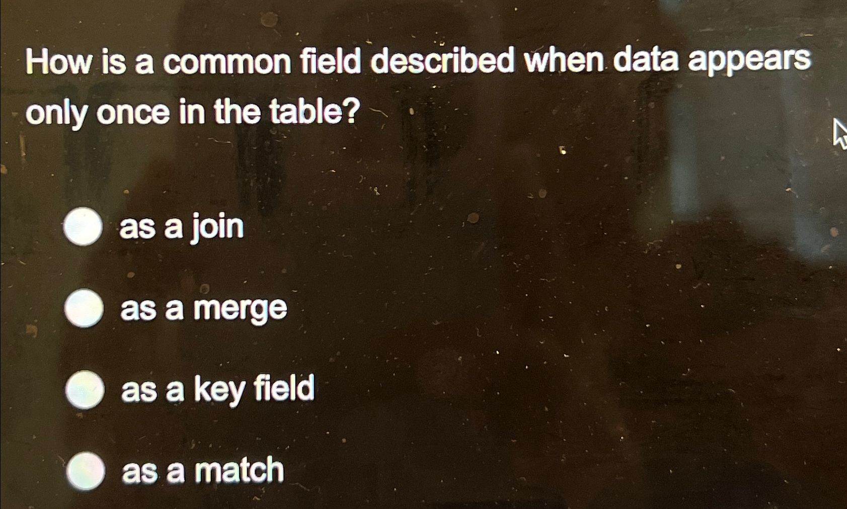 Solved How is a common field described when data appears | Chegg.com