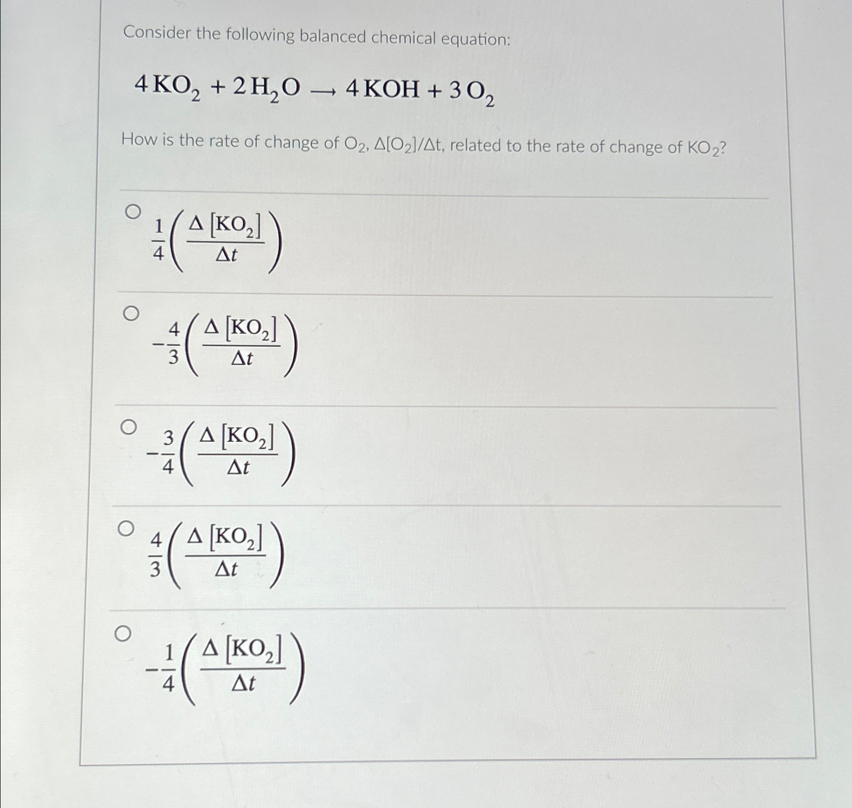 Solved Consider the following balanced chemical | Chegg.com