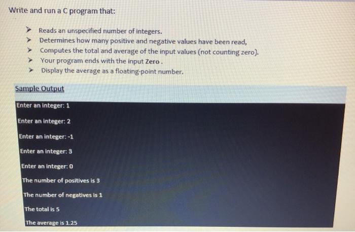 Solved Use C program and they want average as float and not | Chegg.com