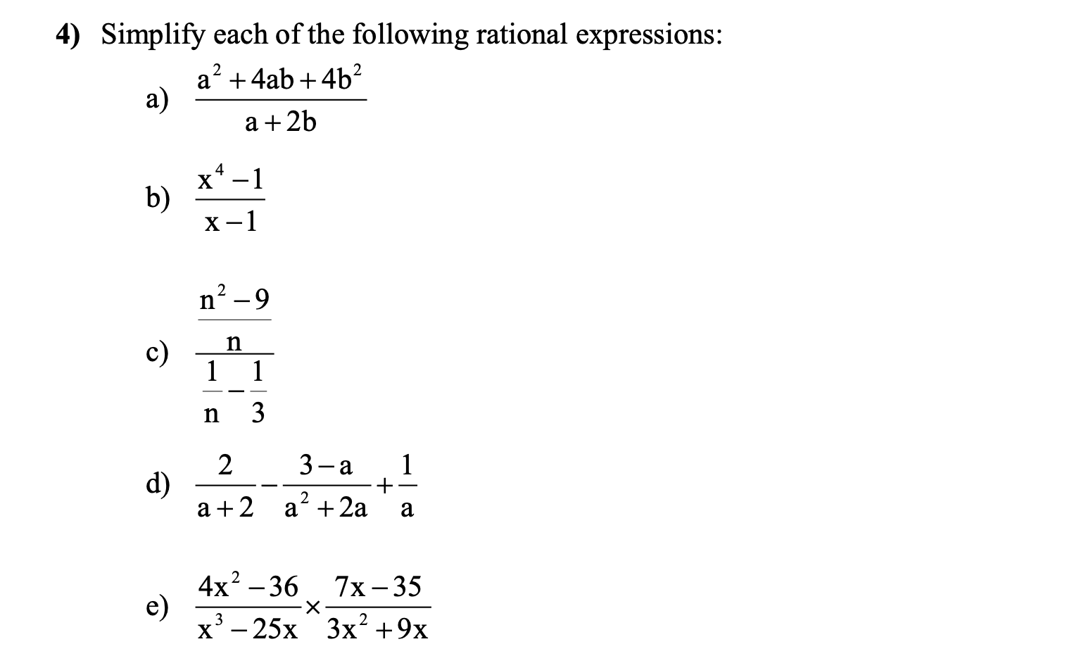 Solved Simplify each of the following rational | Chegg.com