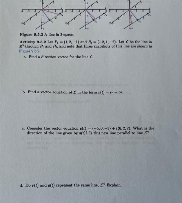 Solved Figure 9.5.2 A line in 3-space. Activity 9.5.2 Let | Chegg.com