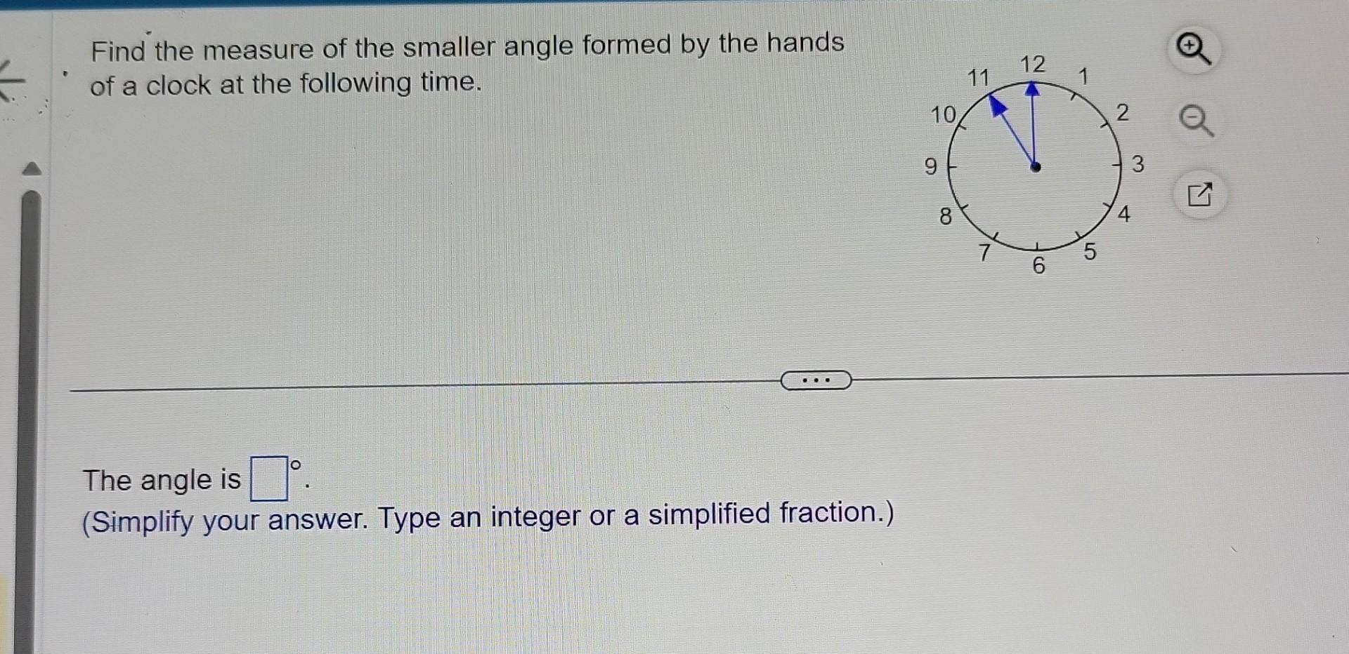 Solved Find the measure of the smaller angle formed by the | Chegg.com
