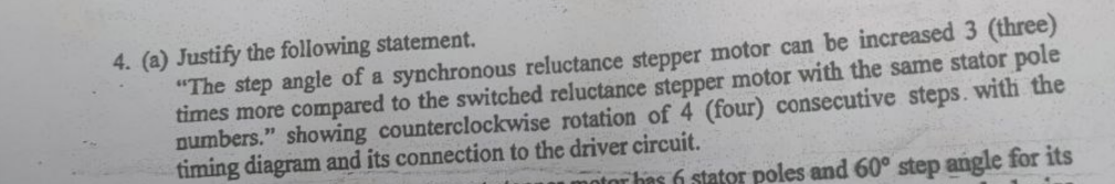 Solved (a) ﻿Justify the following statement."The step angle | Chegg.com