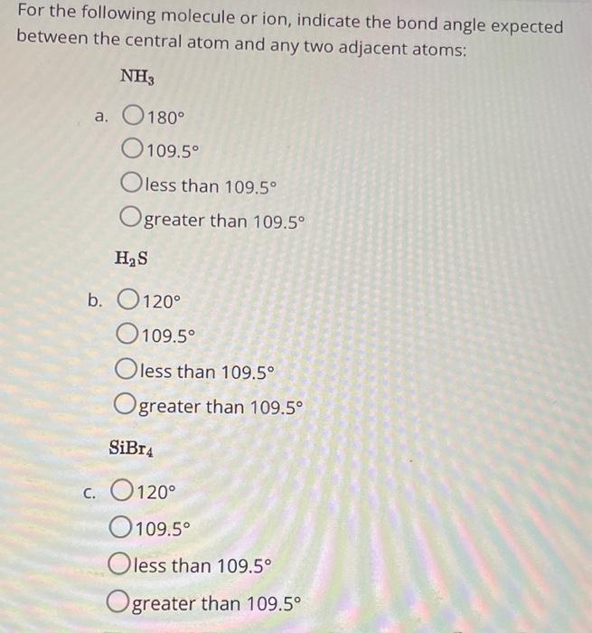Solved Using the VSEPR theory, predict the molecular | Chegg.com