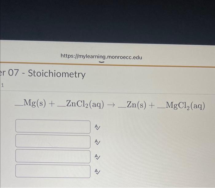 Solved 07 - Stoichiometry 1 | Chegg.com