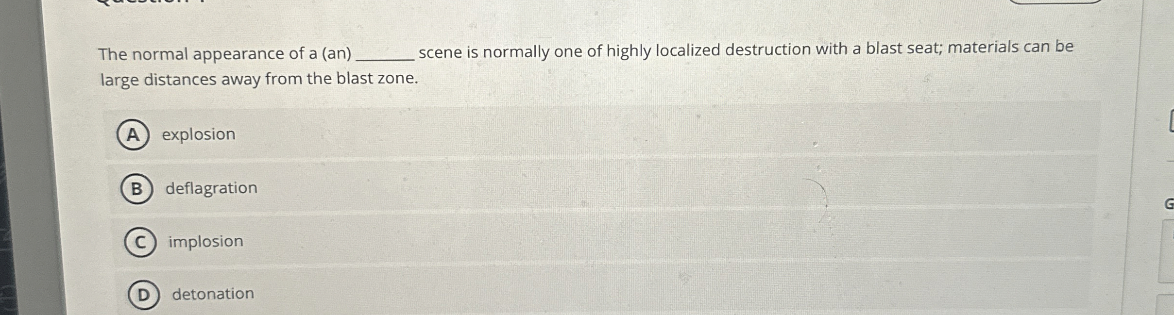 Solved The normal appearance of a (an) ﻿scene is normally | Chegg.com