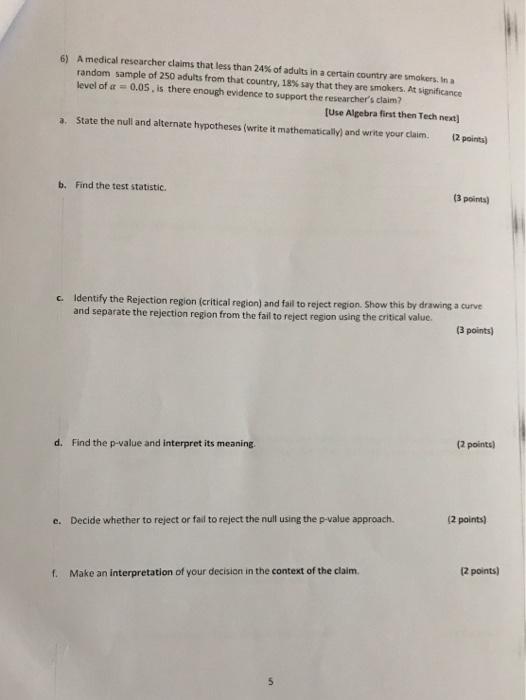 Solved ) The results of a state mathematics test for random | Chegg.com