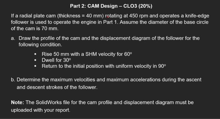Solved Part 2: CAM Design - CLO3 (20\%) If a radial plate | Chegg.com