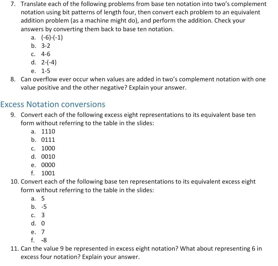 Solved 7. Translate each of the following problems from base | Chegg.com