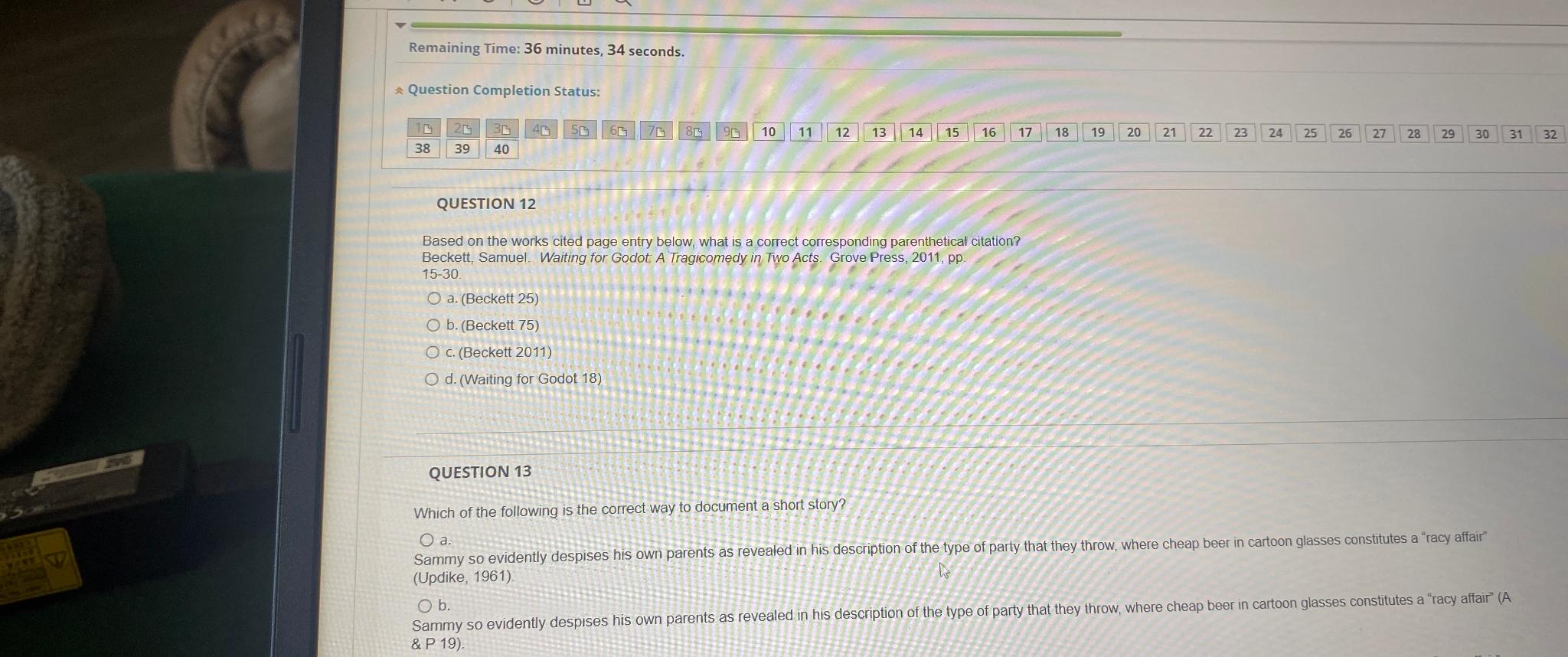 Solved Remaining Time: 36 ﻿minutes, 34 ﻿seconds.Question | Chegg.com