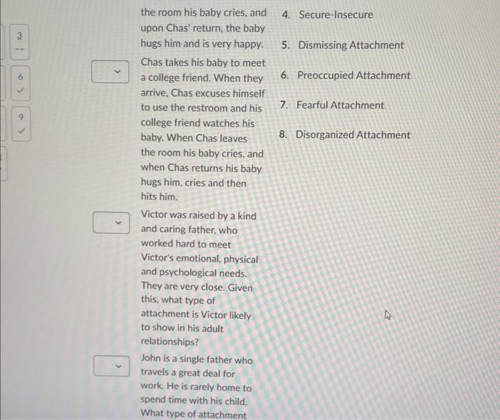 Solved Match the name of the type of attachment with the | Chegg.com