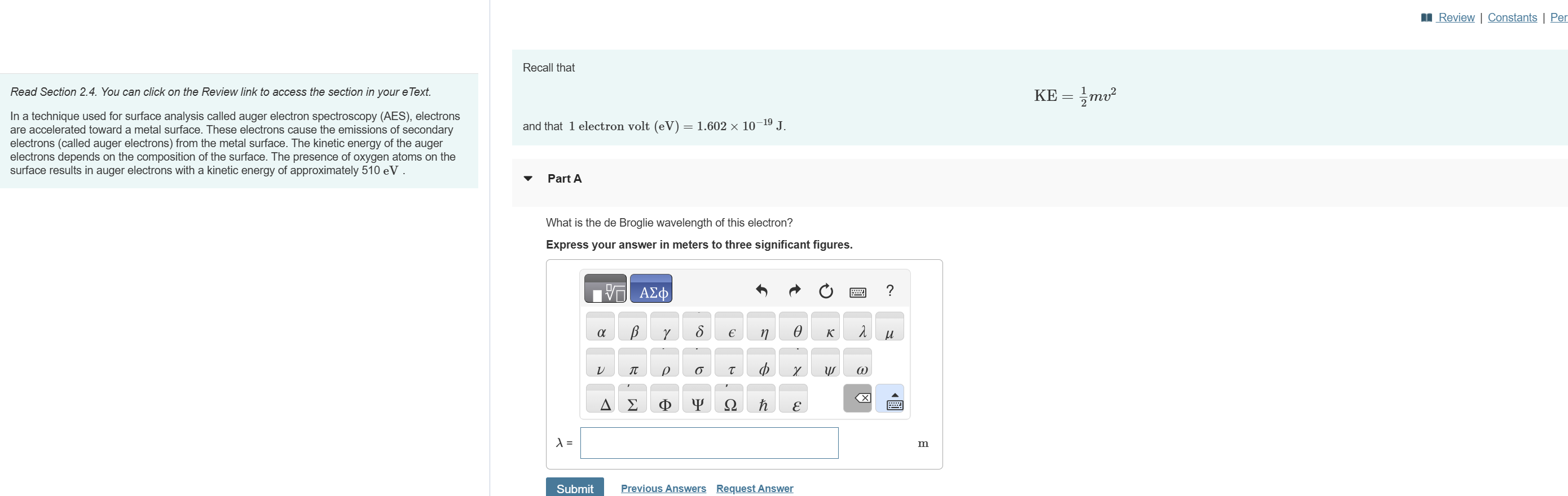 Solved In a technique used for surface analysis called auger | Chegg.com