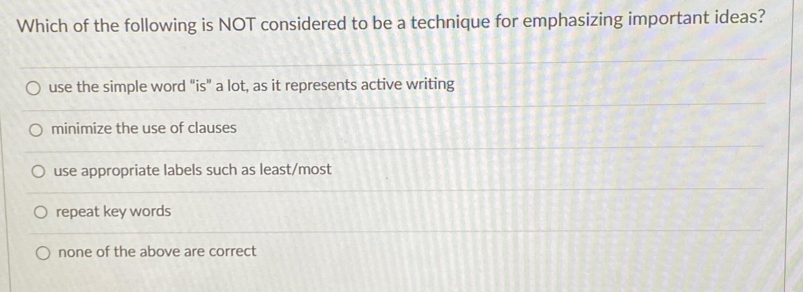 Solved Which of the following is NOT considered to be a | Chegg.com