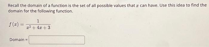 Solved Recall the domain of a function is the set of all | Chegg.com