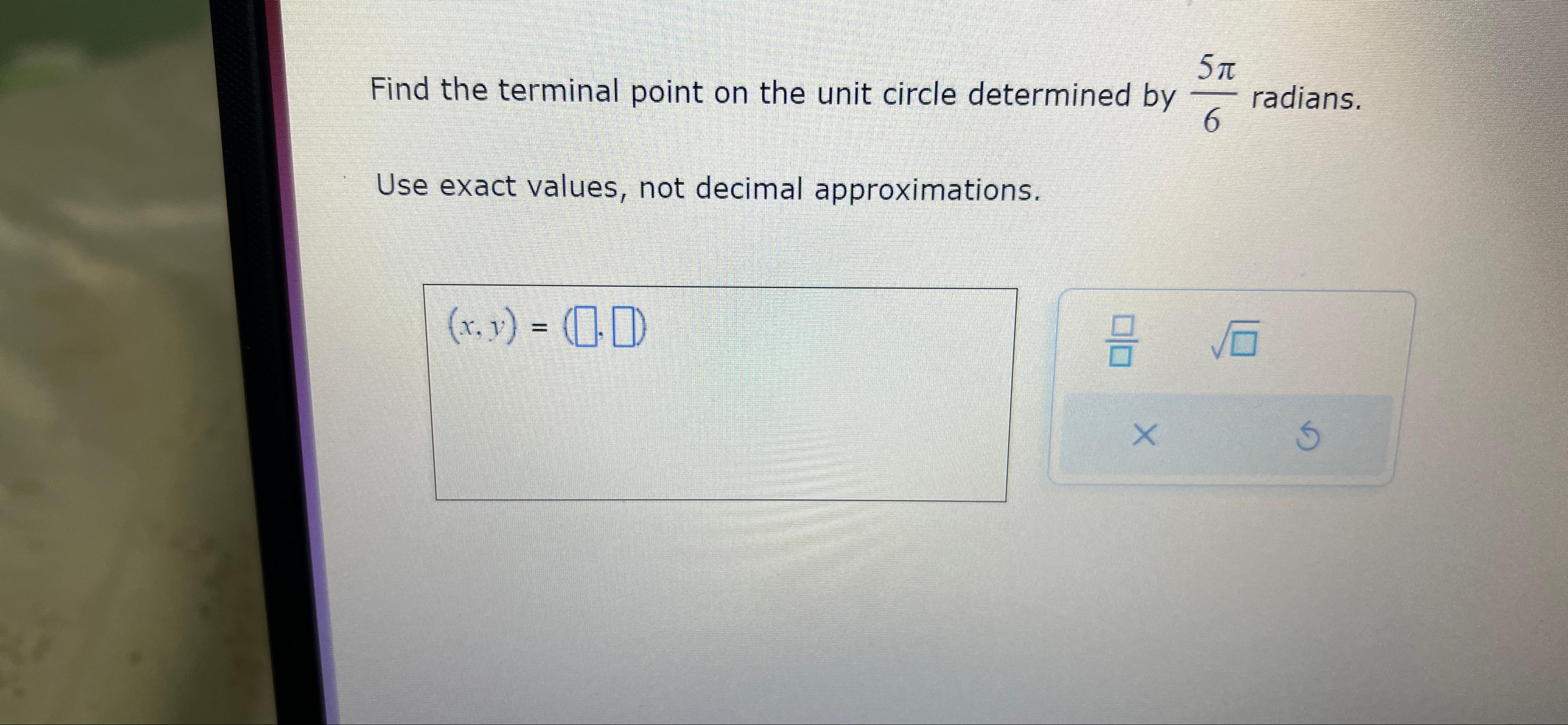Solved Find the terminal point on the unit circle determined | Chegg.com