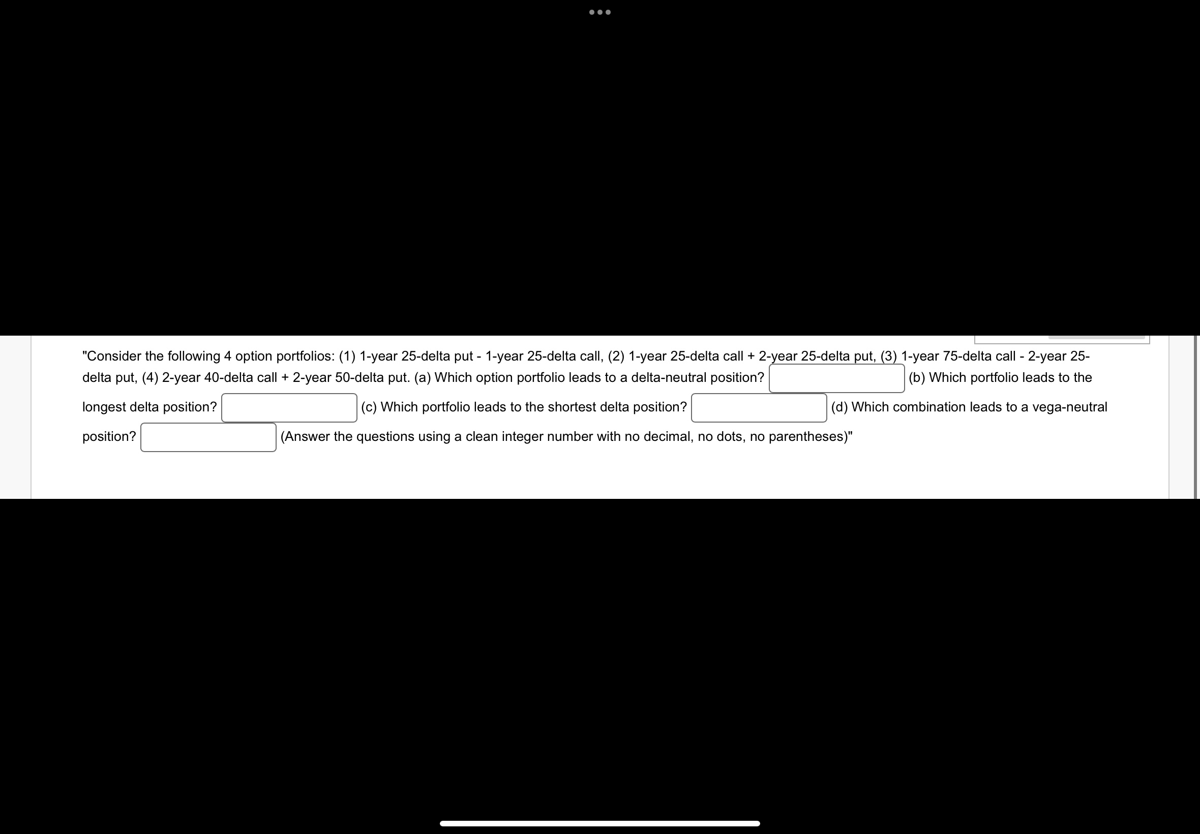 Solved "Consider the following 4 ﻿option portfolios: | Chegg.com