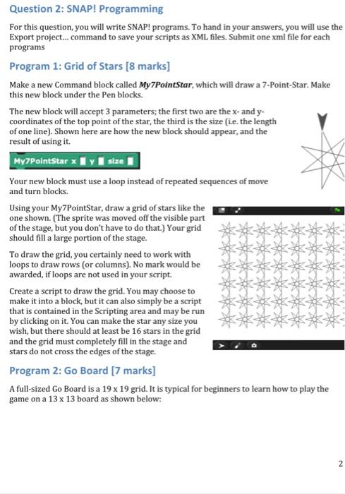 Solved Question 2: SNAP! Programming For this question, you | Chegg.com