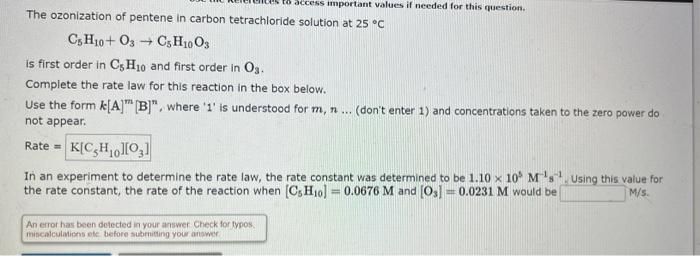 Solved The ozonization of pentene in carbon tetrachloride | Chegg.com