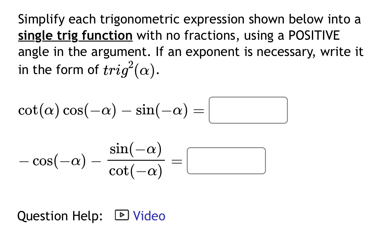 Solved Simplify each trigonometric expression shown below | Chegg.com