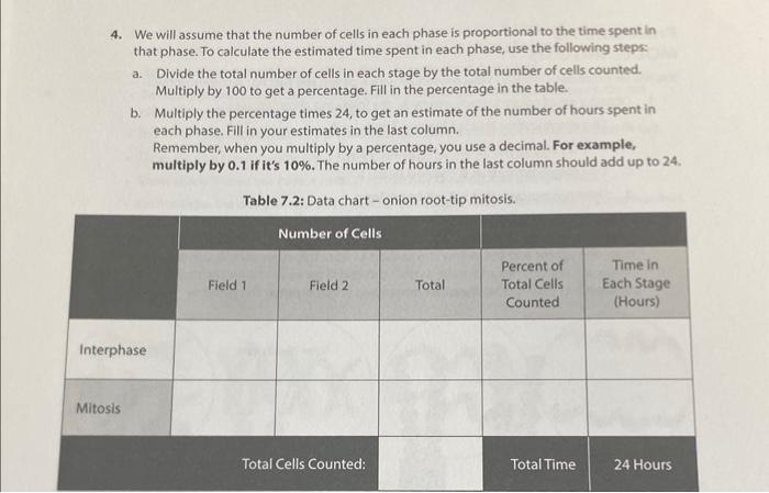 4. We will assume that the number of cells in each | Chegg.com