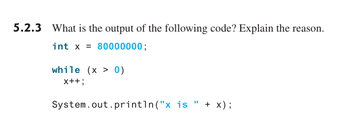 Solved 5.2.3 ﻿What is the output of the following code? | Chegg.com