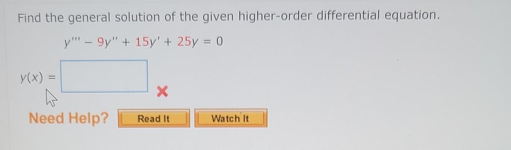 Solved Find the general solution of the given higher-order | Chegg.com