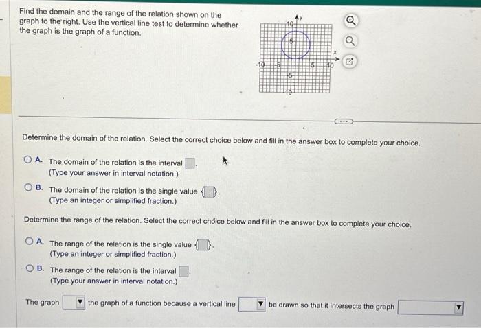 Solved Find the domain and the range of the relation shown | Chegg.com